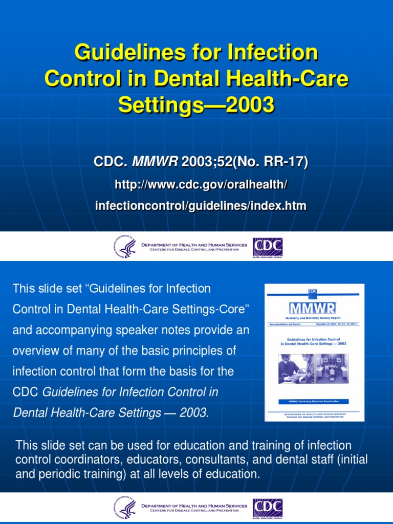 Infection Control Guidelines CDC 2003 | Download Free PDF | Infection ...