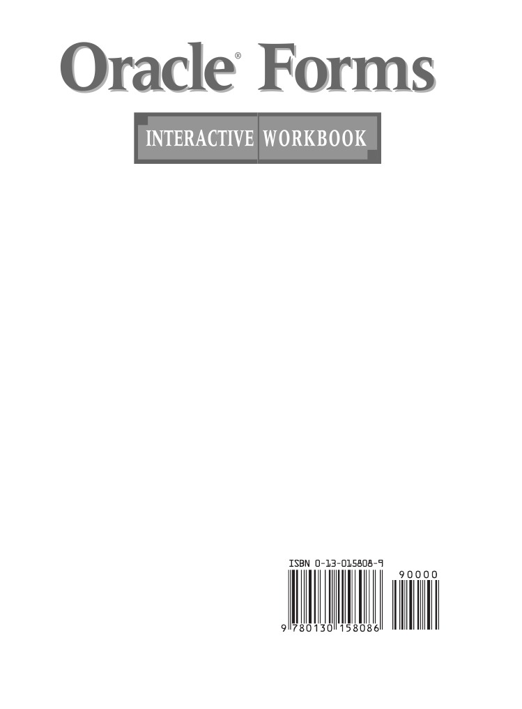 Oracle Forms Interactive Workbook | PDF | Oracle Database | Pl/Sql Oracle Forms Interactive Workbook | PDF | Oracle Database | Pl/Sql