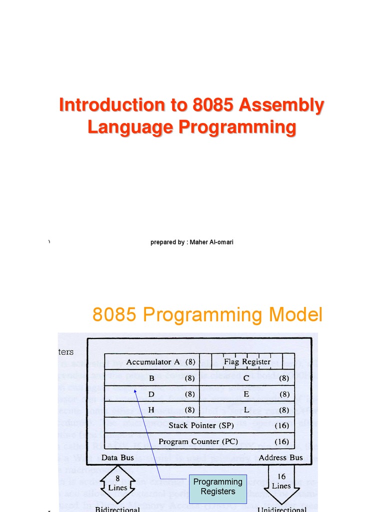 Introduction To 8085 Assembly Language Programming | PDF | Computers