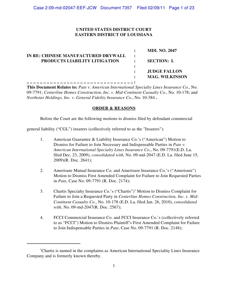 Dismiss For Failure To Join Necessary and Indispensable Partie-O&R ...