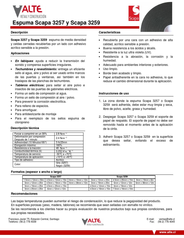 Espuma Scapa 3257 3259 | PDF | Resistor | Corrosión