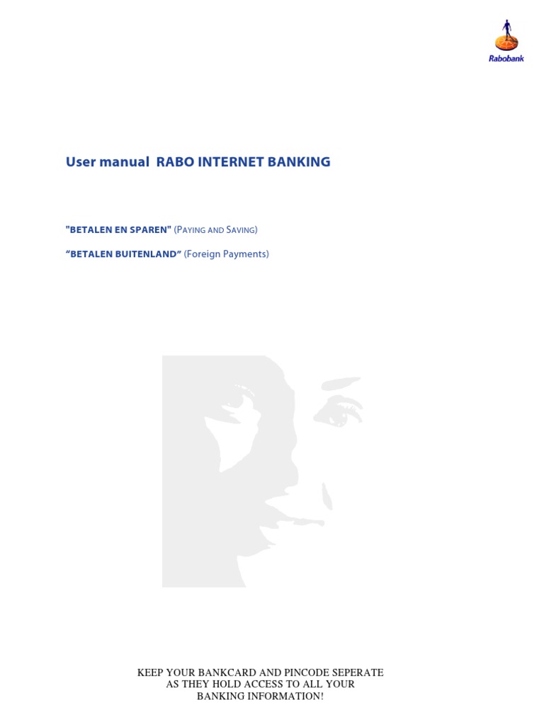 User Manual Rabo Internet Banking | PDF | Online Banking | Banks & Banking