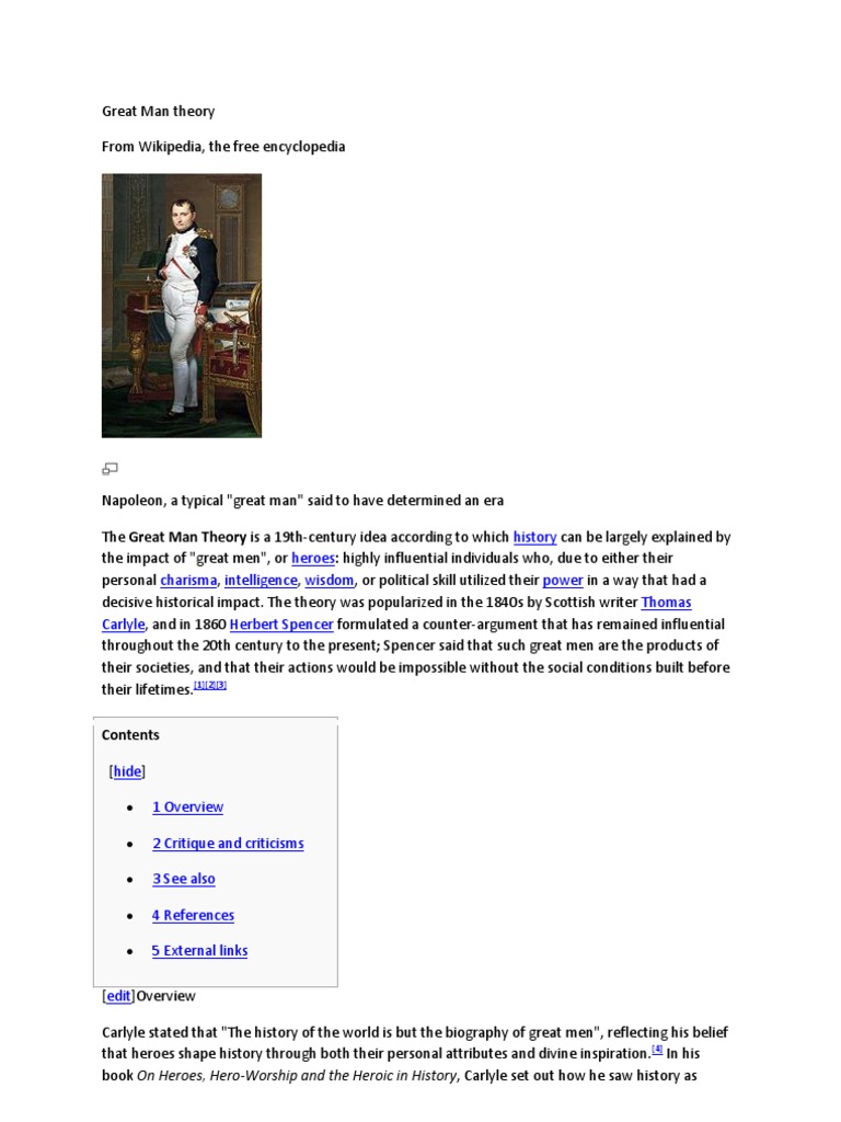 Great Man Theory | Psychological Concepts | Psychology & Cognitive Science