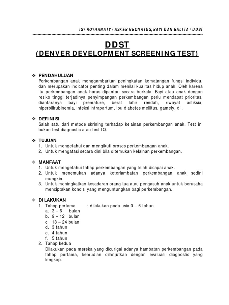 DDST II | PDF | Kesehatan Holistik