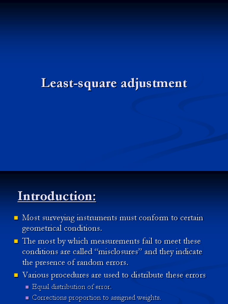 Least Square Adjustment | Least Squares | Errors And Residuals