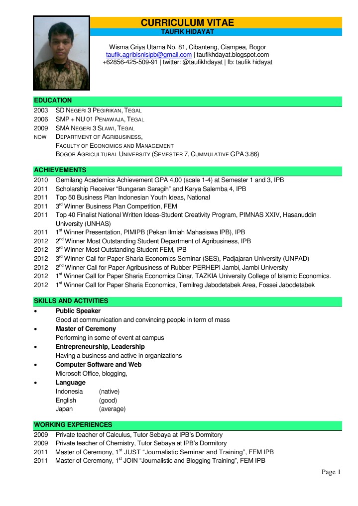 CV Taufik Hidayat | Download Free PDF | Academia | Communication