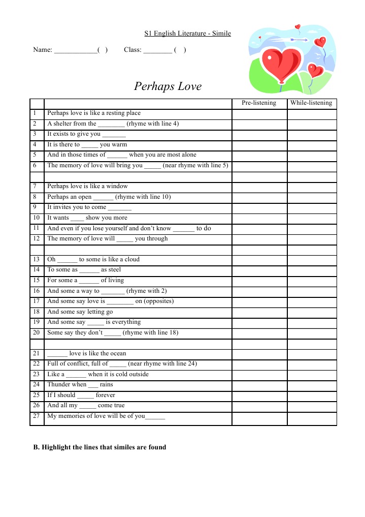 Perhaps Love (Simile) | PDF | Metaphor