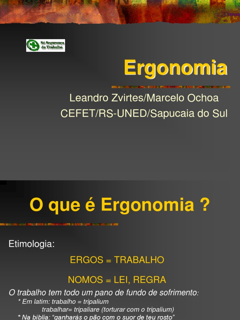Ergonomia | PDF | Fatores humanos e Ergonomia | Homo Sapiens