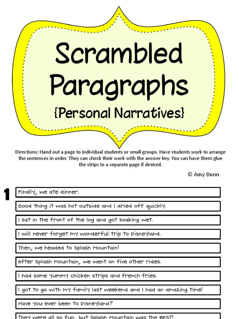 Scrambled Paragraphs | PDF
