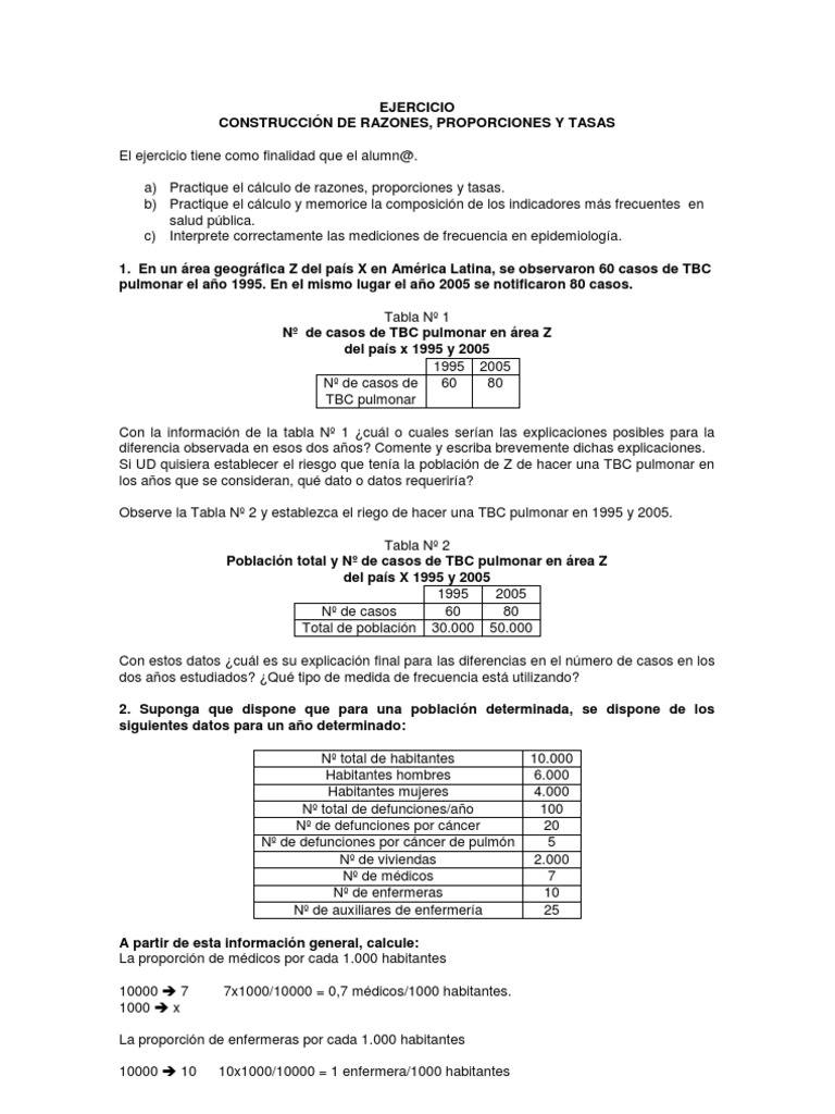 Hoja De Trabajo De Tasas Y Proporciones Unidad Didáctica 6: