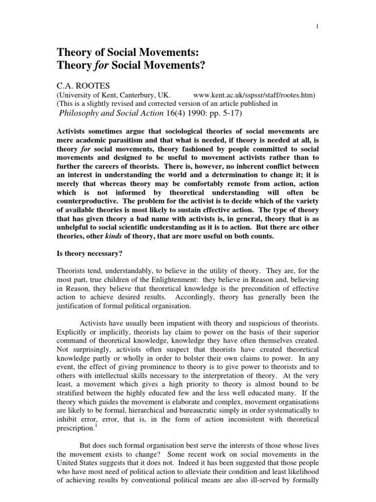 Social Movements | PDF | Social Movements | Theory