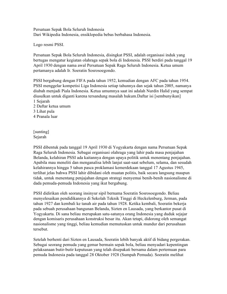 Sejarah PSSI | PDF | Politik