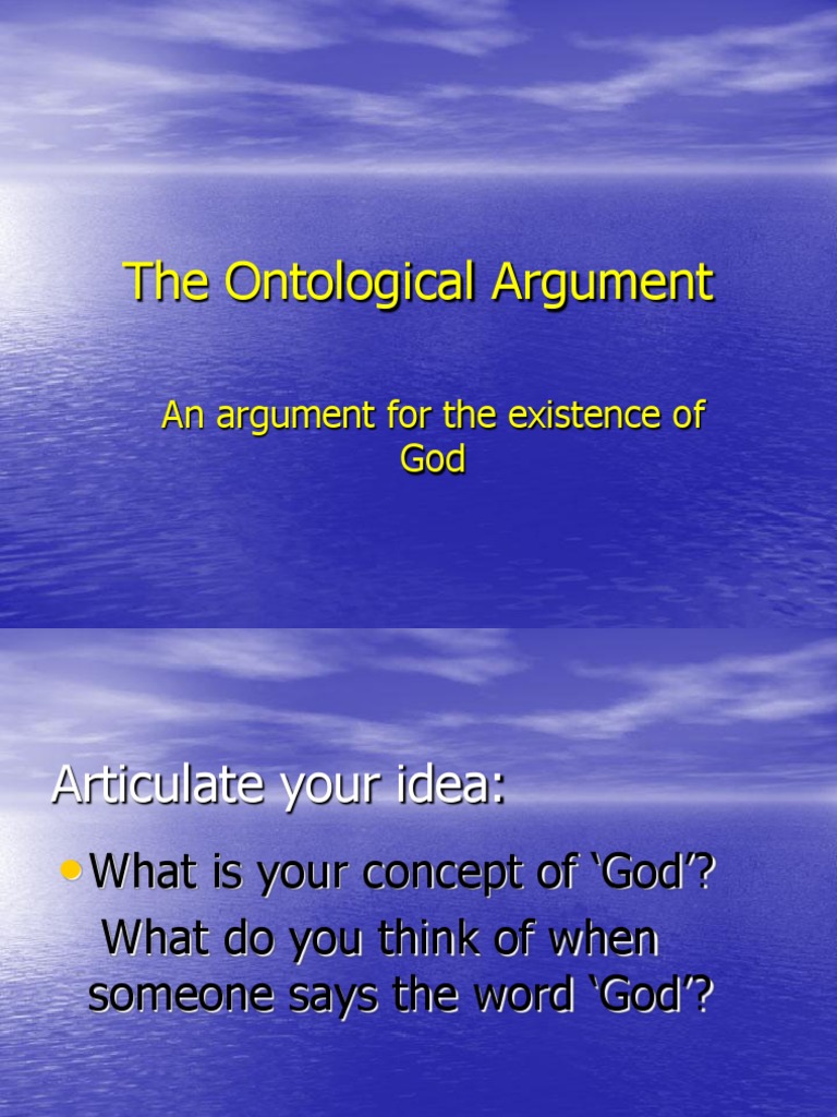 Ontological Argument - Philosophy | Download Free PDF | Existence | Philosophy