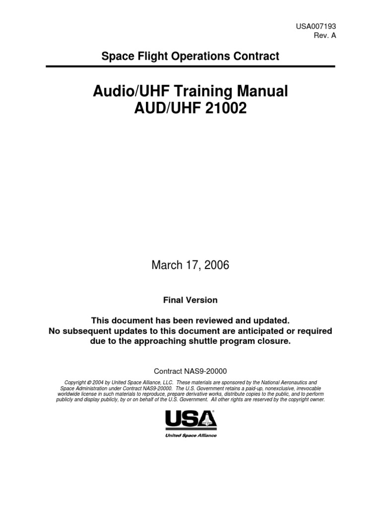 Space Shuttle UHF Systems | PDF | International Space Station ...