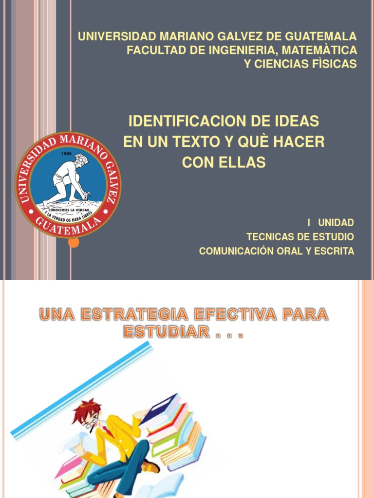 Identificacion de Ideas en Un Texto | PDF | Habilidades de estudio ...