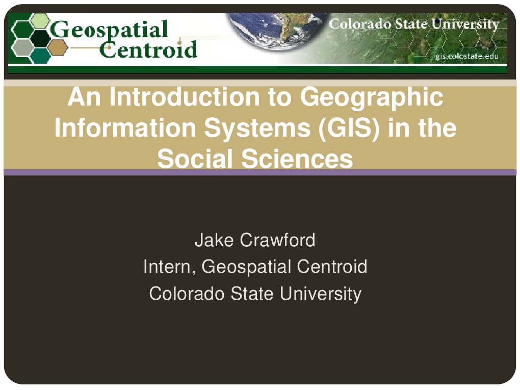 GIS in Social Science Workshop Presentation | PDF | Geographic ...