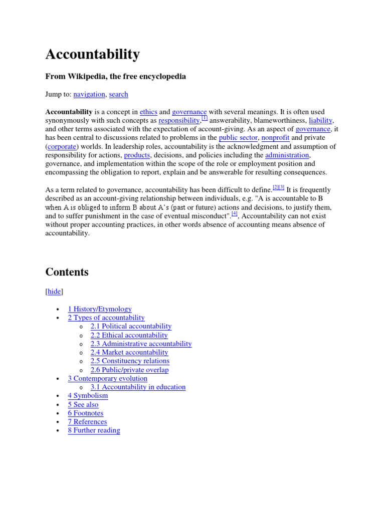 Accountability | PDF | Accountability | Virtue