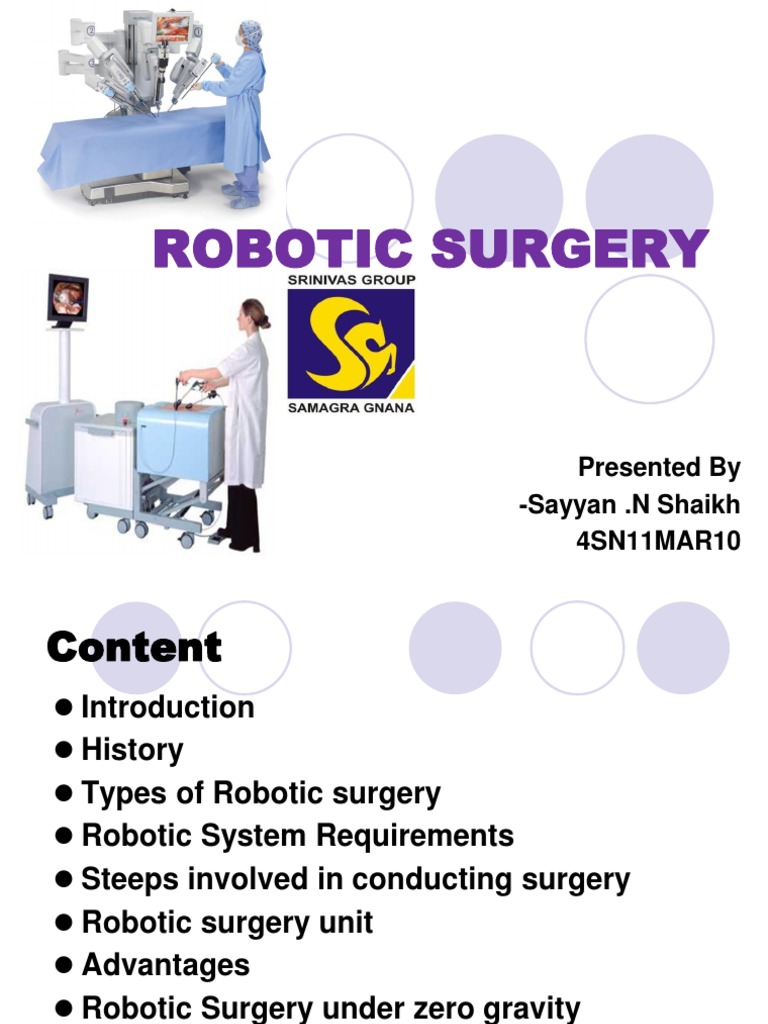Robotic Surgery Pdf Surgery Robotics