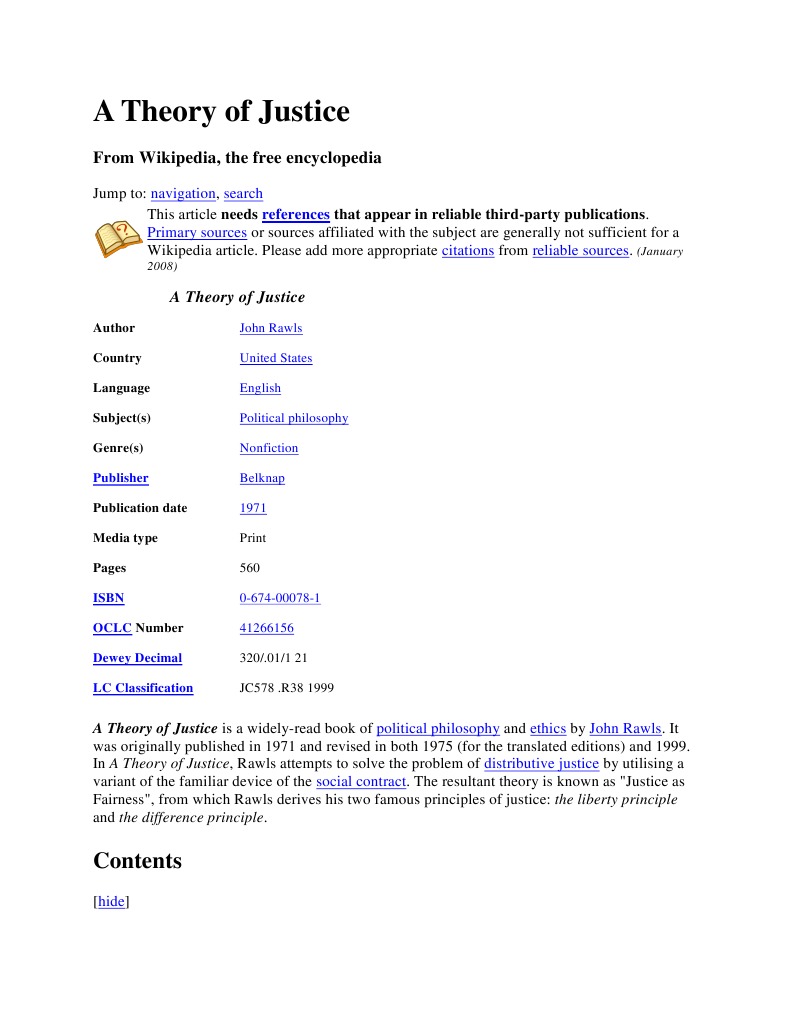 A Theory of Justice | PDF | John Rawls | Justice