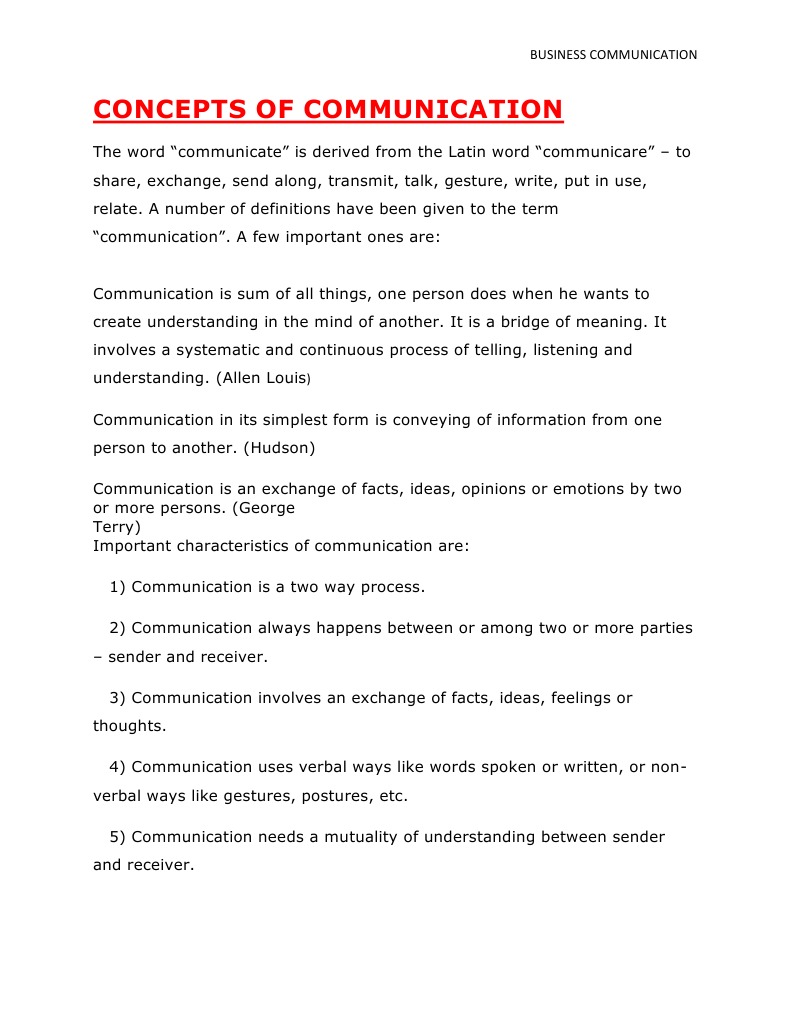 Concepts of Communication | PDF | Body Language | Nonverbal Communication