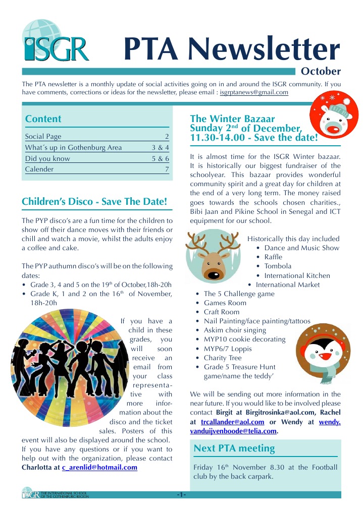 PTA Newsletter: November Events & Updates | PDF | Sweden | Schools