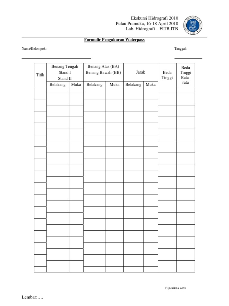 Form Waterpass | PDF