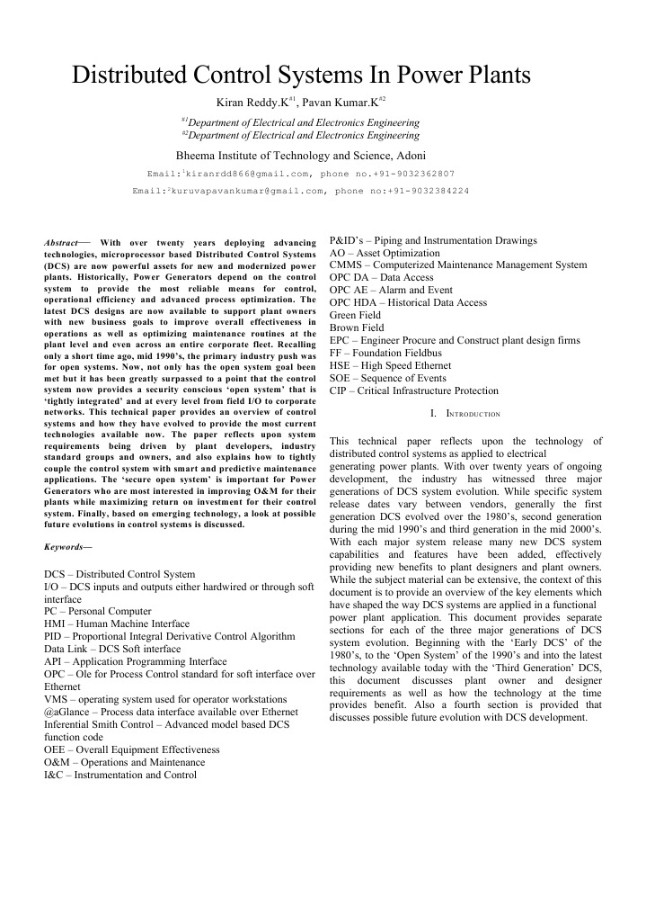 Subject (Reg87) - Distributed Control Systems | PDF | Application ...