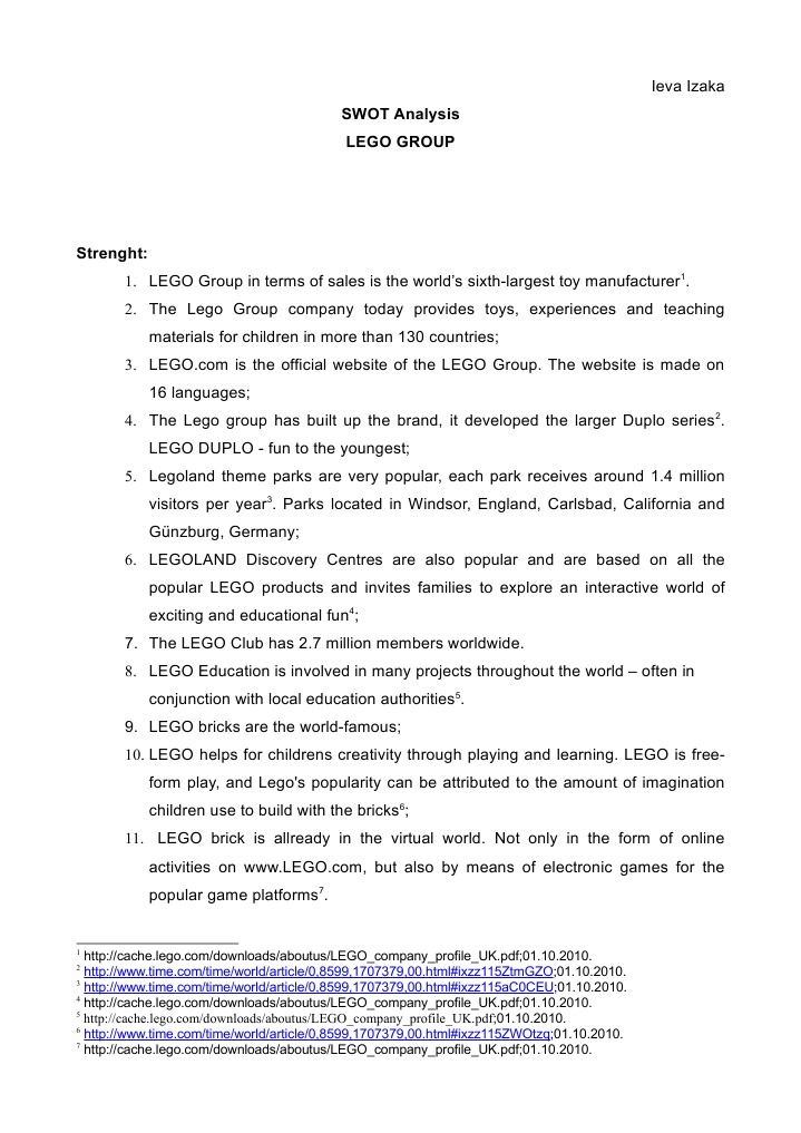 Swot | PDF | Lego | Plastic Toys