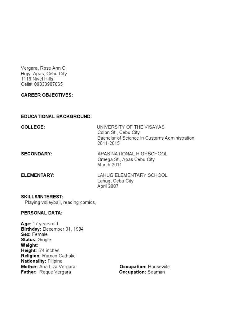 Arlene Ev's Resume Overview | PDF | Social Science