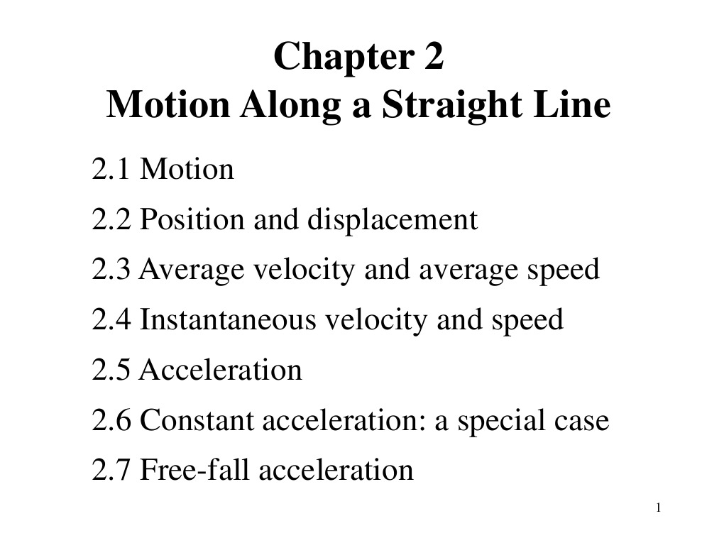 Chapter 2 Motion Along A Straight Line | PDF | Speed | Velocity