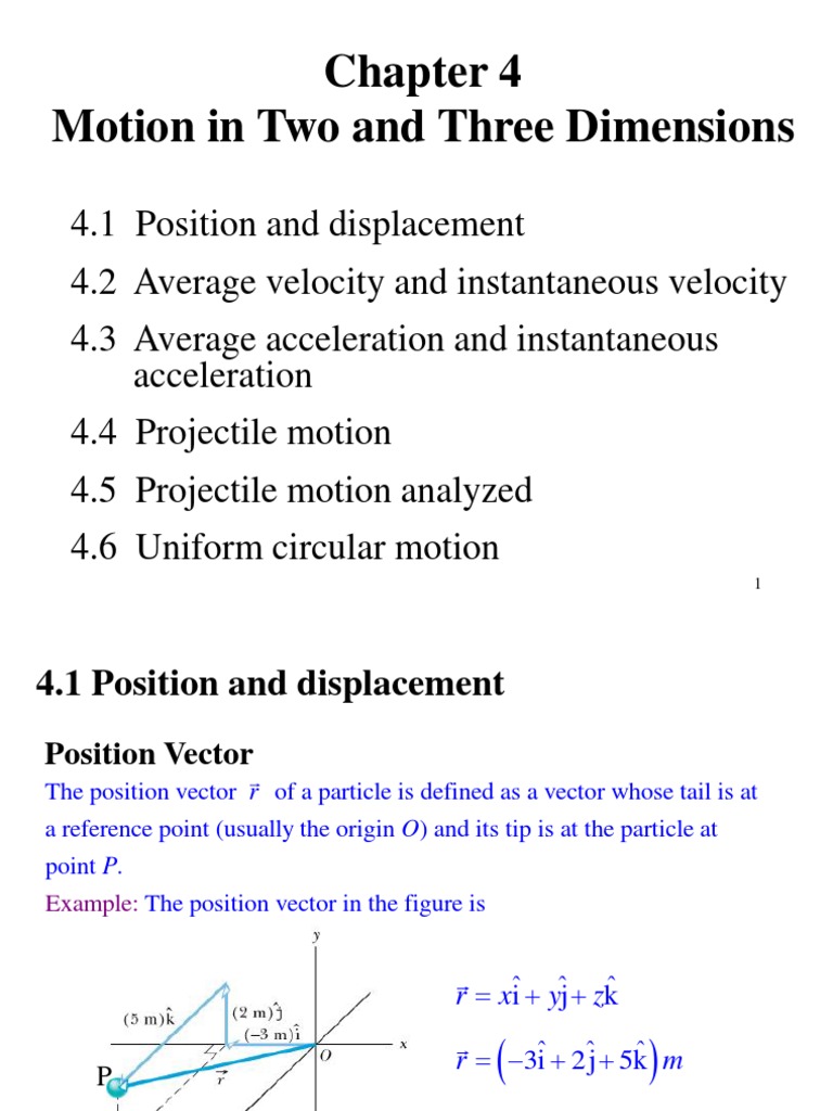 Motion in Two and Three Dimensions | PDF | Acceleration | Velocity