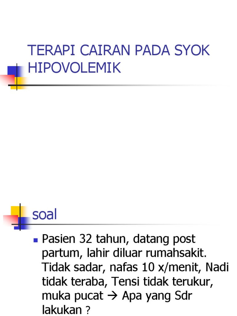 Terapi Cairan Pada Syok Hipovolemik | PDF