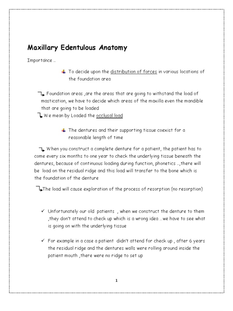 Maxillary Edentulous Anatomy | Download Free PDF | Dentures ...