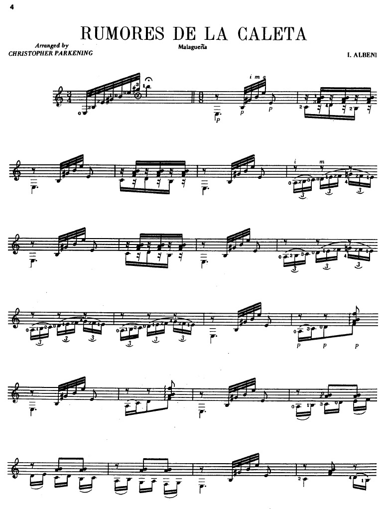 Isaac Albeniz Rumores de La Caleta Christopher Parkening | PDF