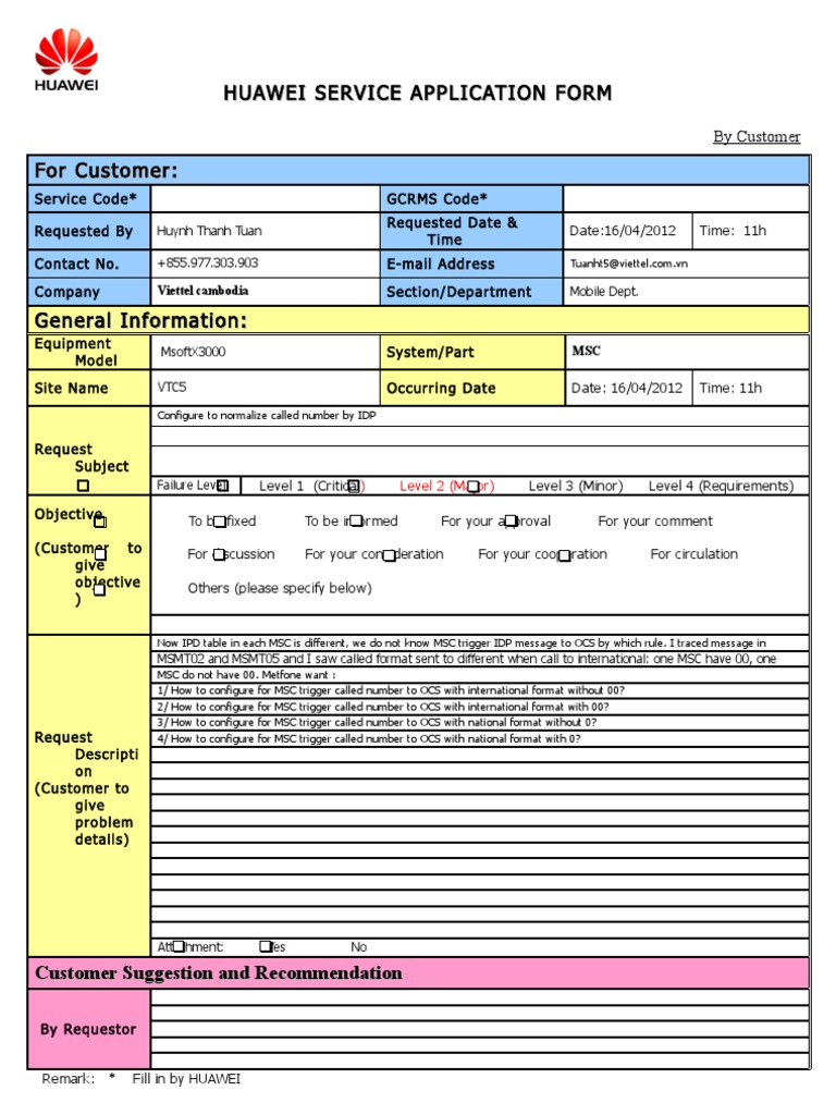 Metfone Number Configuration Request | PDF | Computers | Finance ...