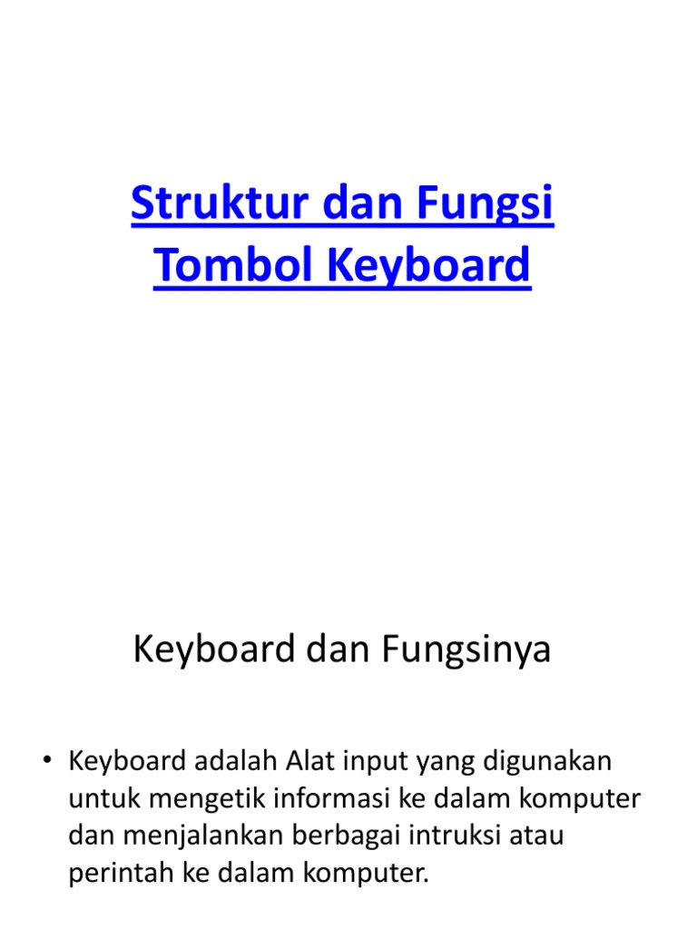 Struktur Dan Fungsi Tombol Keyboard | PDF