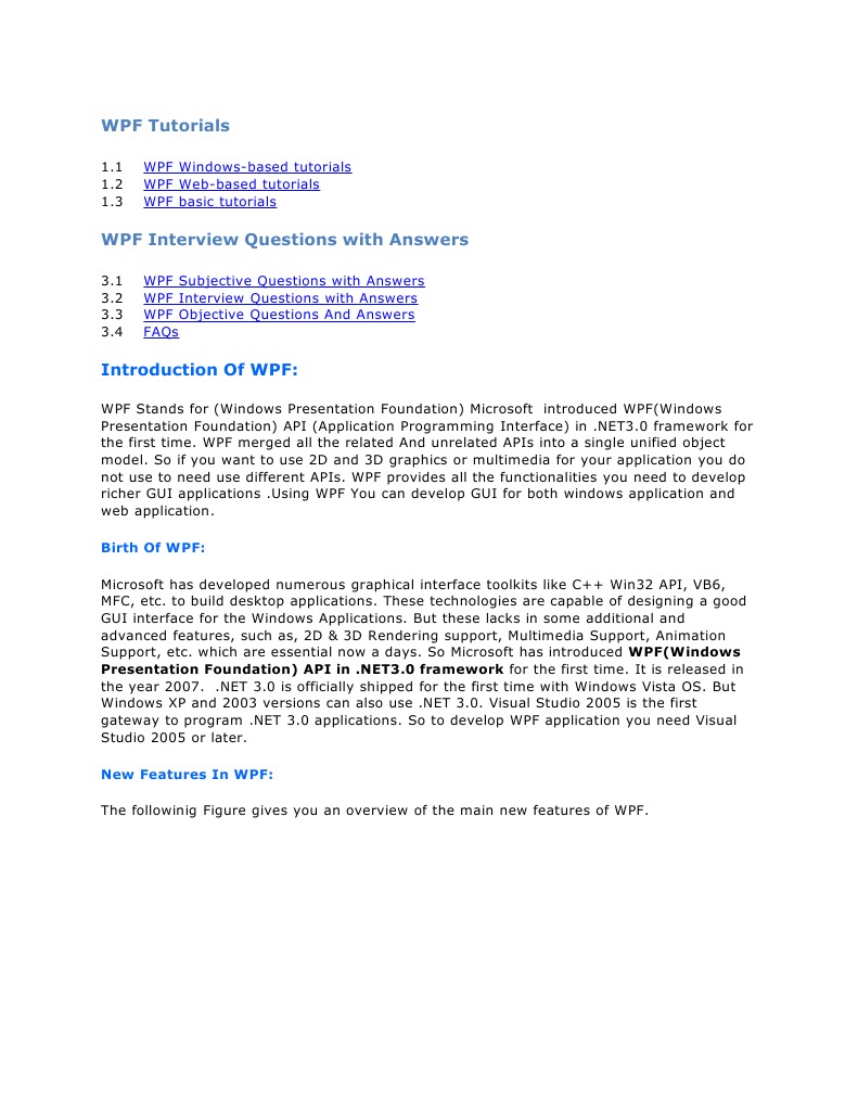 Wpf Pdf Windows Presentation Foundation Extensible Application Markup Language