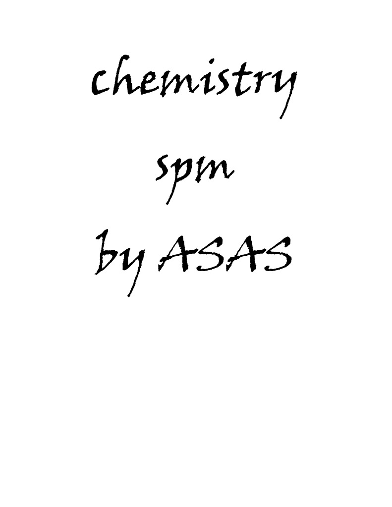 Chemistry SPM | PDF | Science & Mathematics
