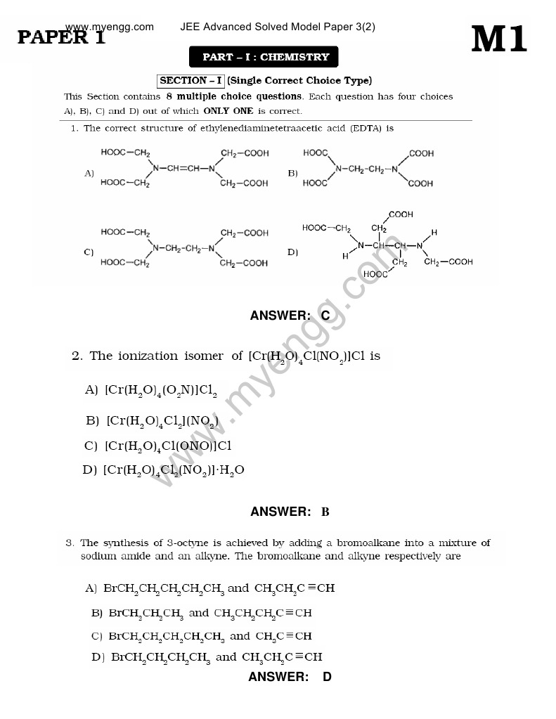 JEE Advanced Model Paper 3(2) Solutions | PDF | Teaching Mathematics