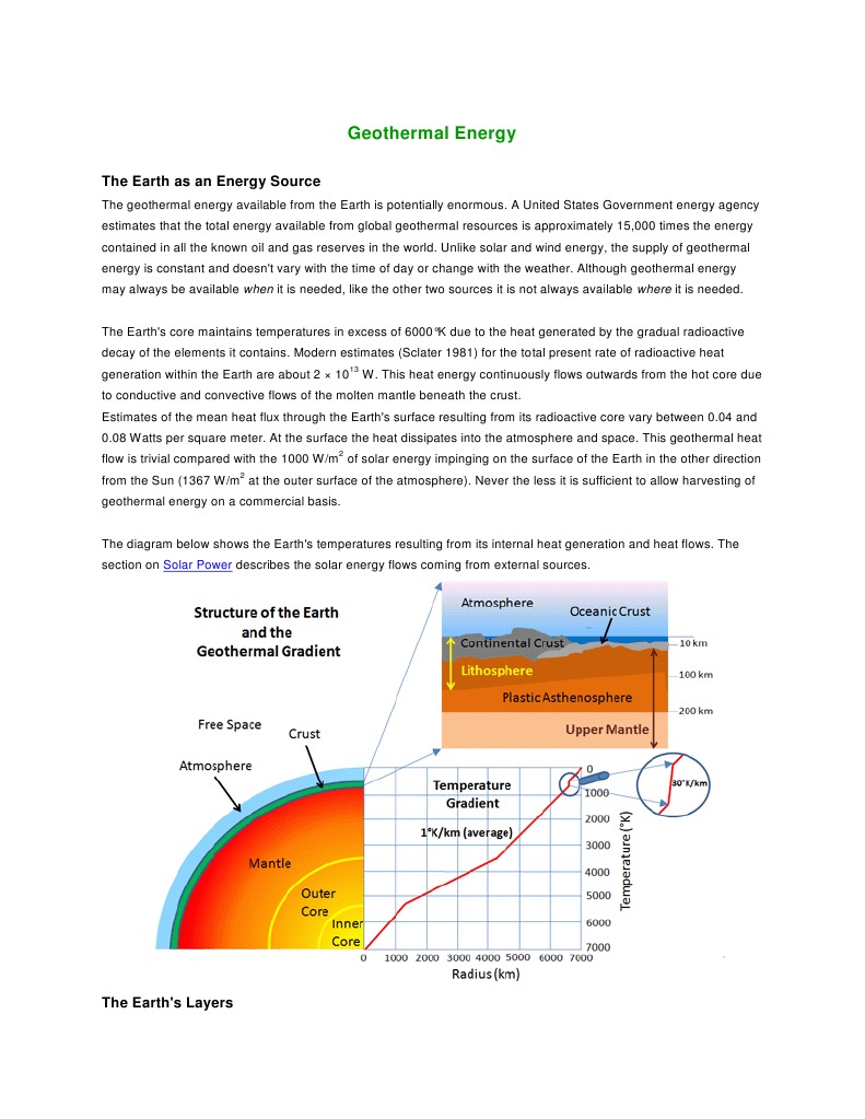 Geothermal Energy: The Earth As An Energy Source | PDF | Mantle ...