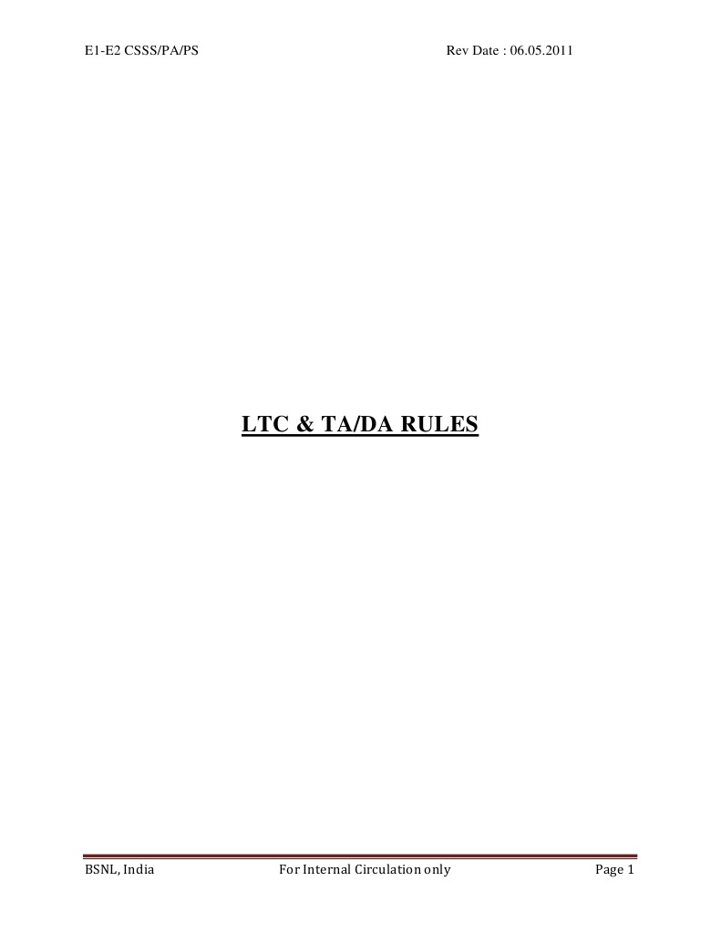 Chapter05 LTC and BSNL TA DA Rules | PDF | Wife | Industries