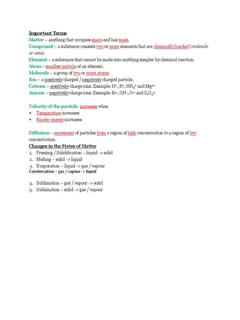 Key Chemistry Terms and Concepts Explained | PDF | Ion | Atoms