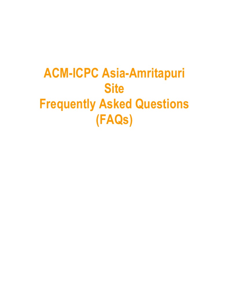 Acm-Icpc Asia-Amritapuri Site Frequently Asked Questions (Faqs) | PDF | Source Code | Computing