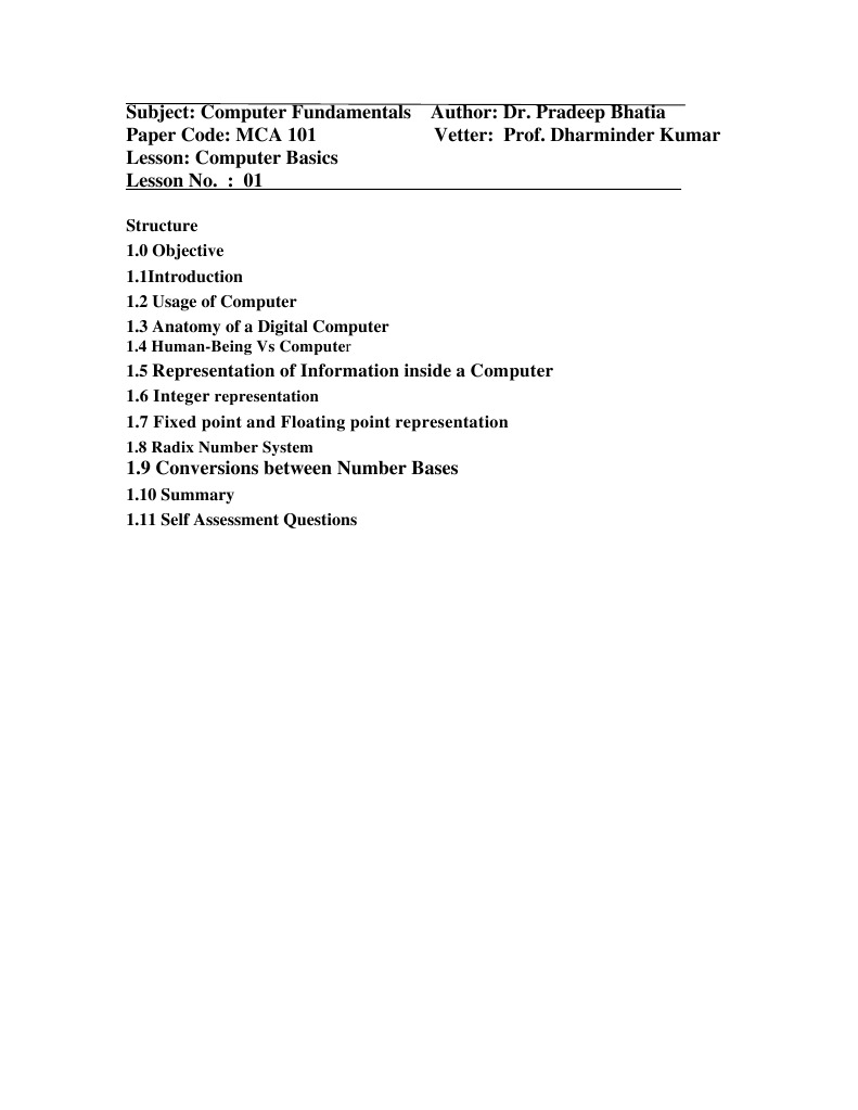 Mca 101 | PDF | Computer Data Storage | Random Access Memory