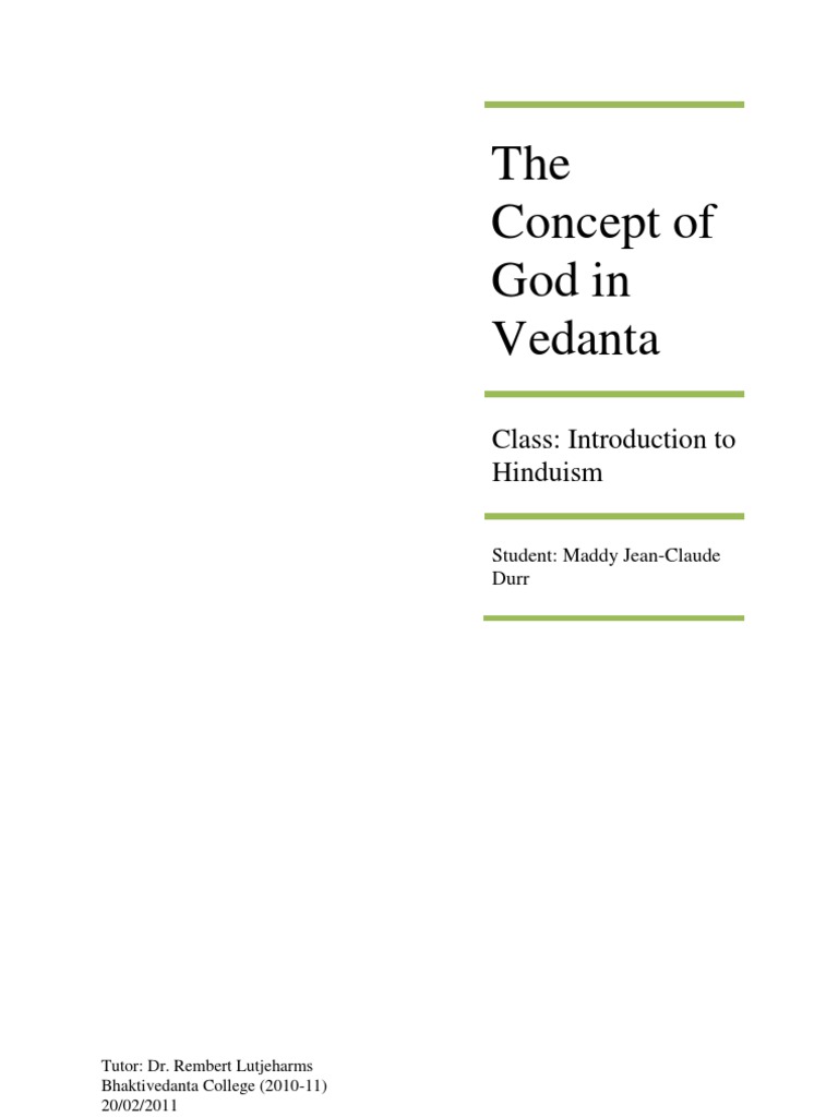 Vedantic Conception of God | PDF | Vedanta | Brahman