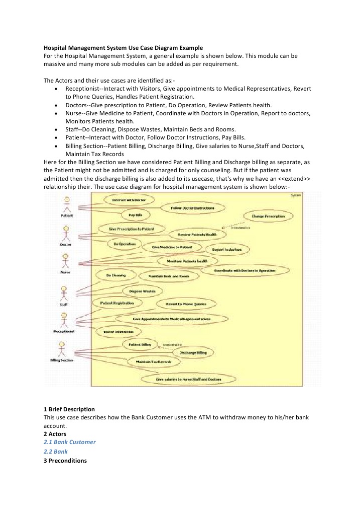 Hospital Management System Use Case Diagram Example | PDF | Automated ...