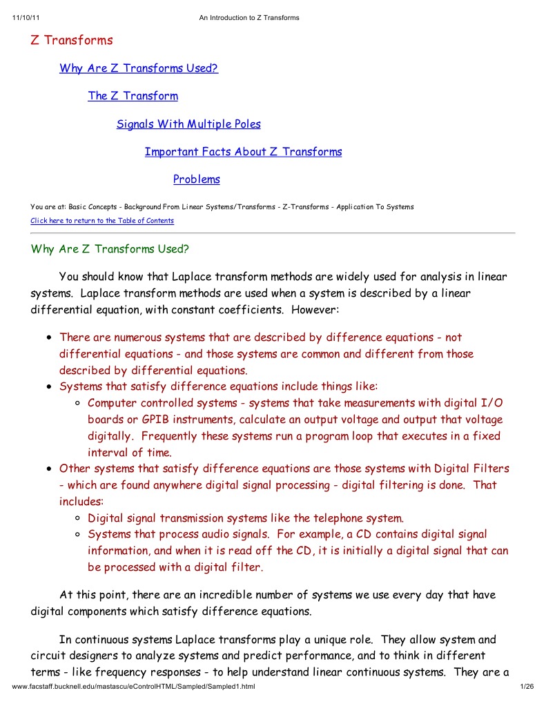 An Introduction To Z Transforms | PDF | Signal (Electrical Engineering) | Systems Theory