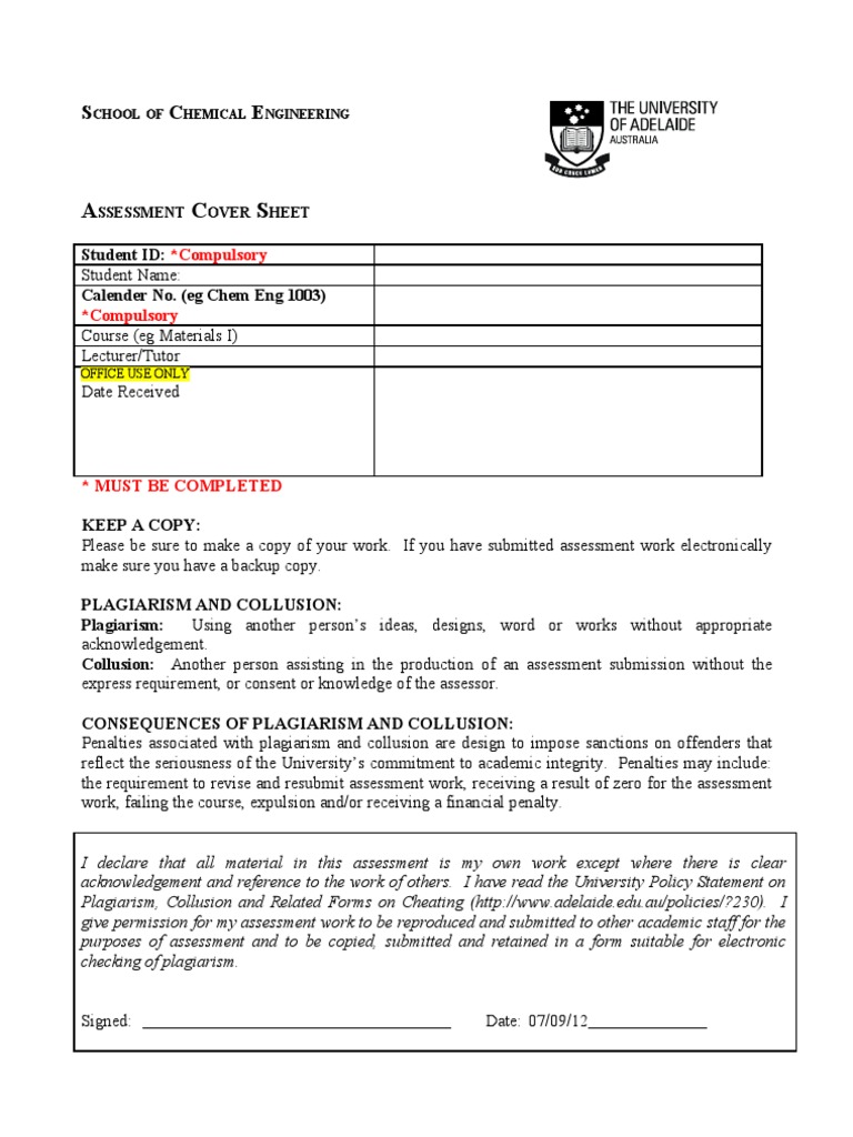 Assessment Cover | PDF | Career & Growth