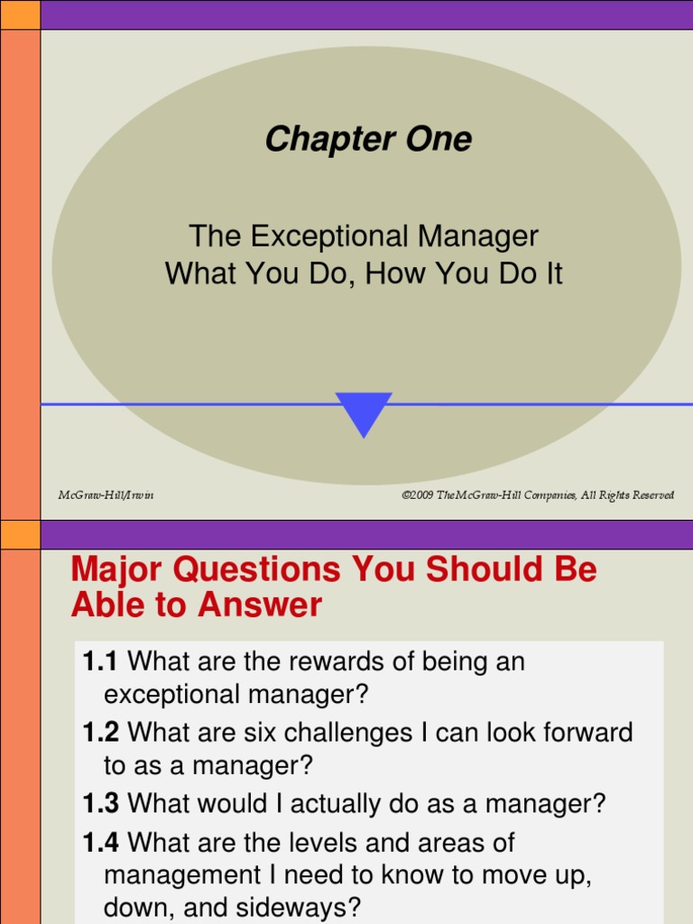Chapter One: The Exceptional Manager What You Do, How You Do It | PDF ...