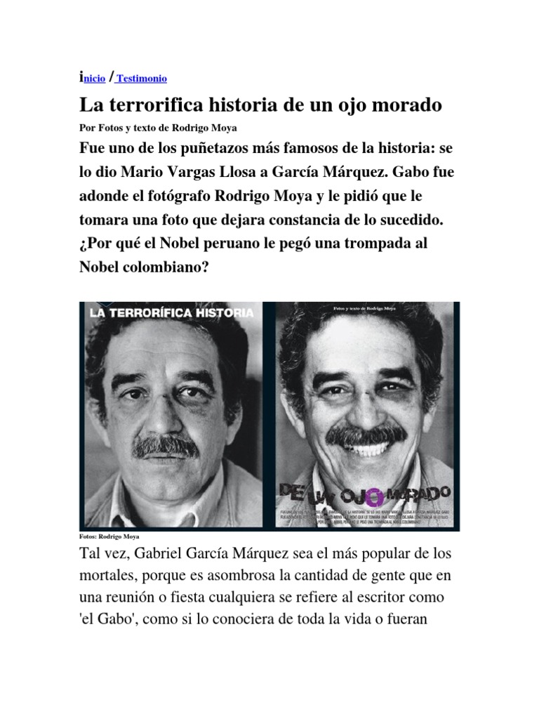 La Terrorifica Historia de Un Ojo Morado. Por Rodrigo Moya | PDF ... La Terrorifica Historia de Un Ojo Morado. Por Rodrigo Moya | PDF ...